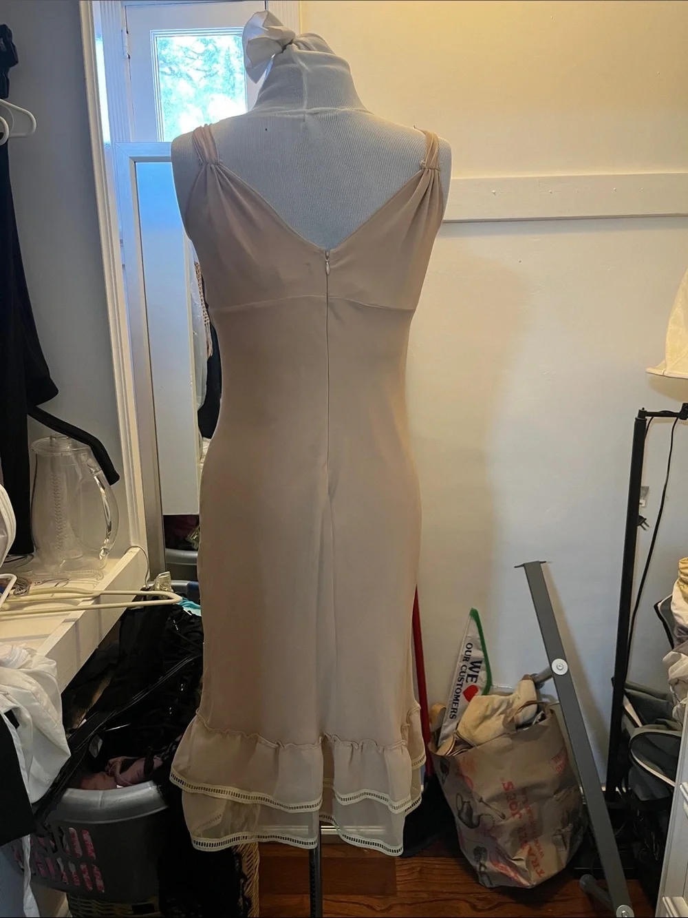 ABS Allen Schwartz | Dresses | Abs Allen Schwartz Beige Midi Slip Dress ...